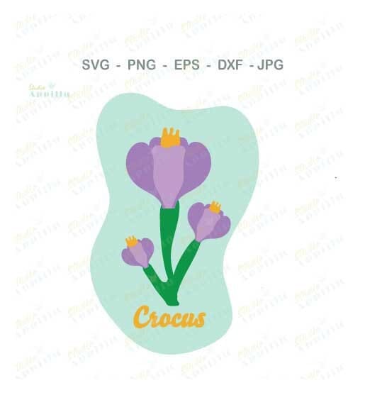 Flower SVG I Layered Flower SVG I Spring Floral SVGI Crocus Vector Art ...