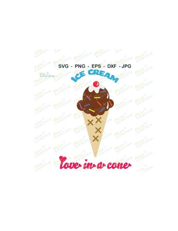 Ice Cream Svg Cut Files I Ice Cream Cone Svg I Chocolate Ice Etsy