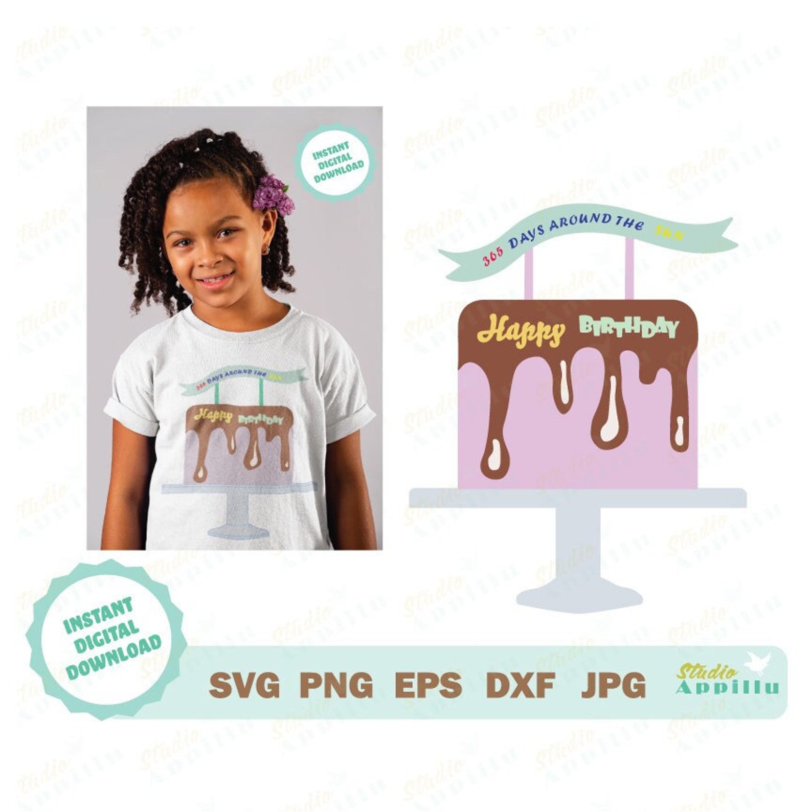 Birthday Cake SVG I Chocolate Frosted Birthday Cake SVG I Cake SVG I ...