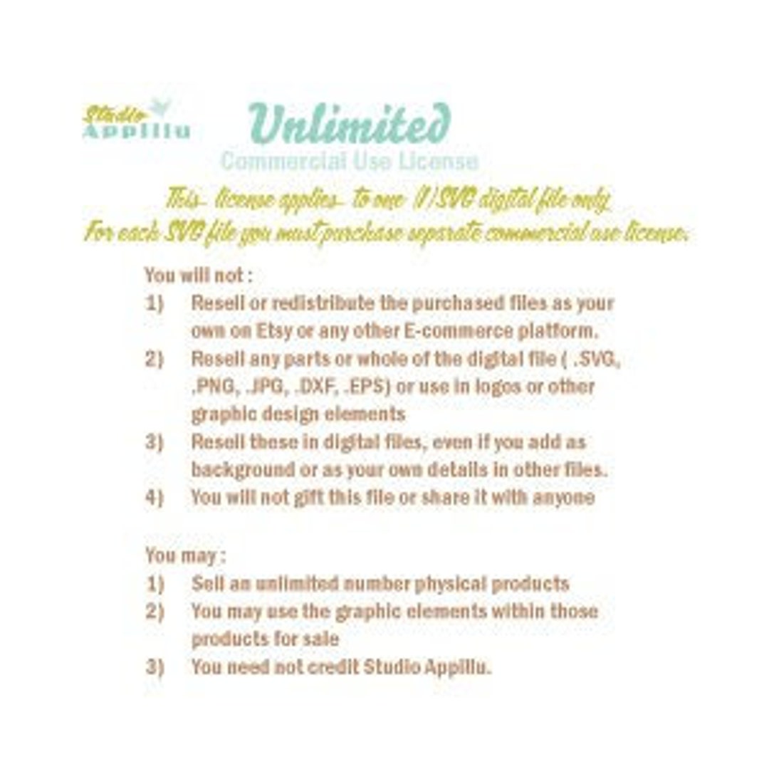 Unlimited Commercial License for SVG Designs by Studio Appillu - Etsy