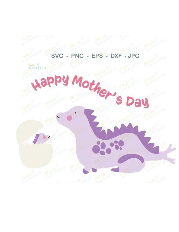 Dinosaur SVG I Dinosaur Clip Art I Mothers Day Dinosaur Vector Art I ...