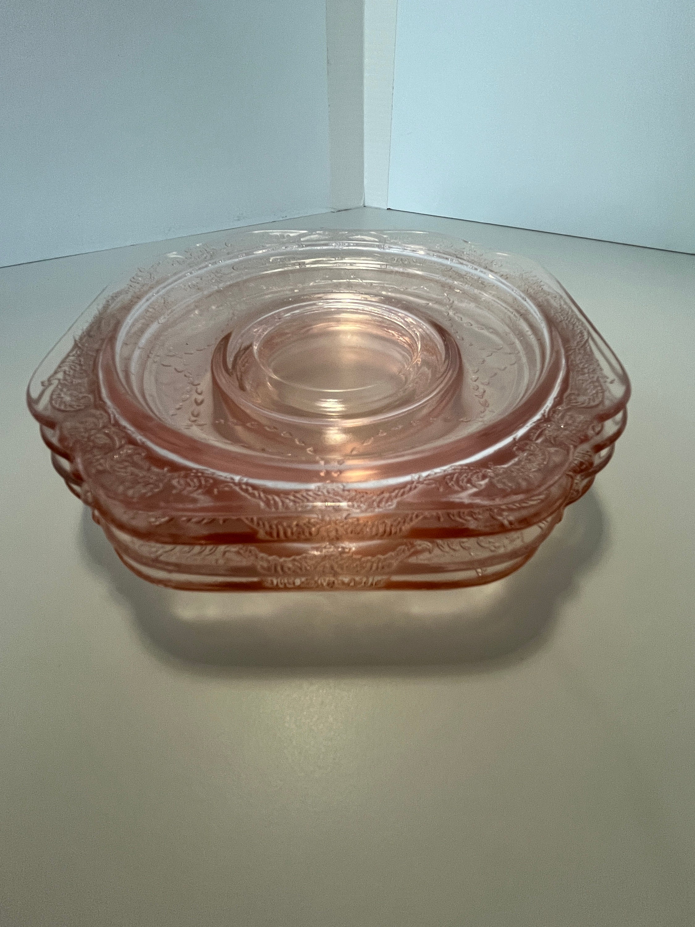 Set of 4/recollection Pink Saucer Plates by Indiana Glass/madrid Pink ...