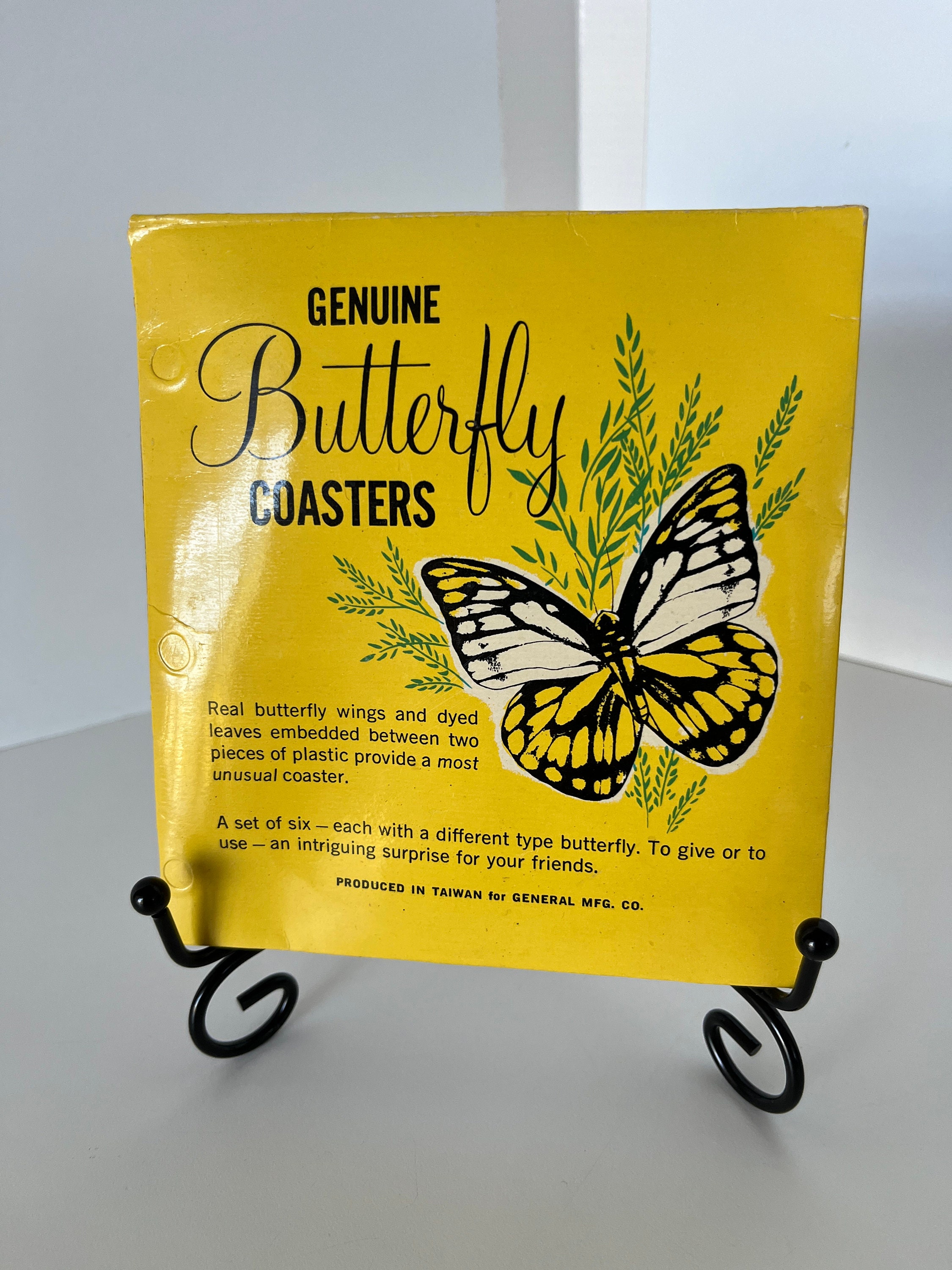 Vintage Pressed Butterflies Coaster Set of 6/lace and Floral/genuine ...