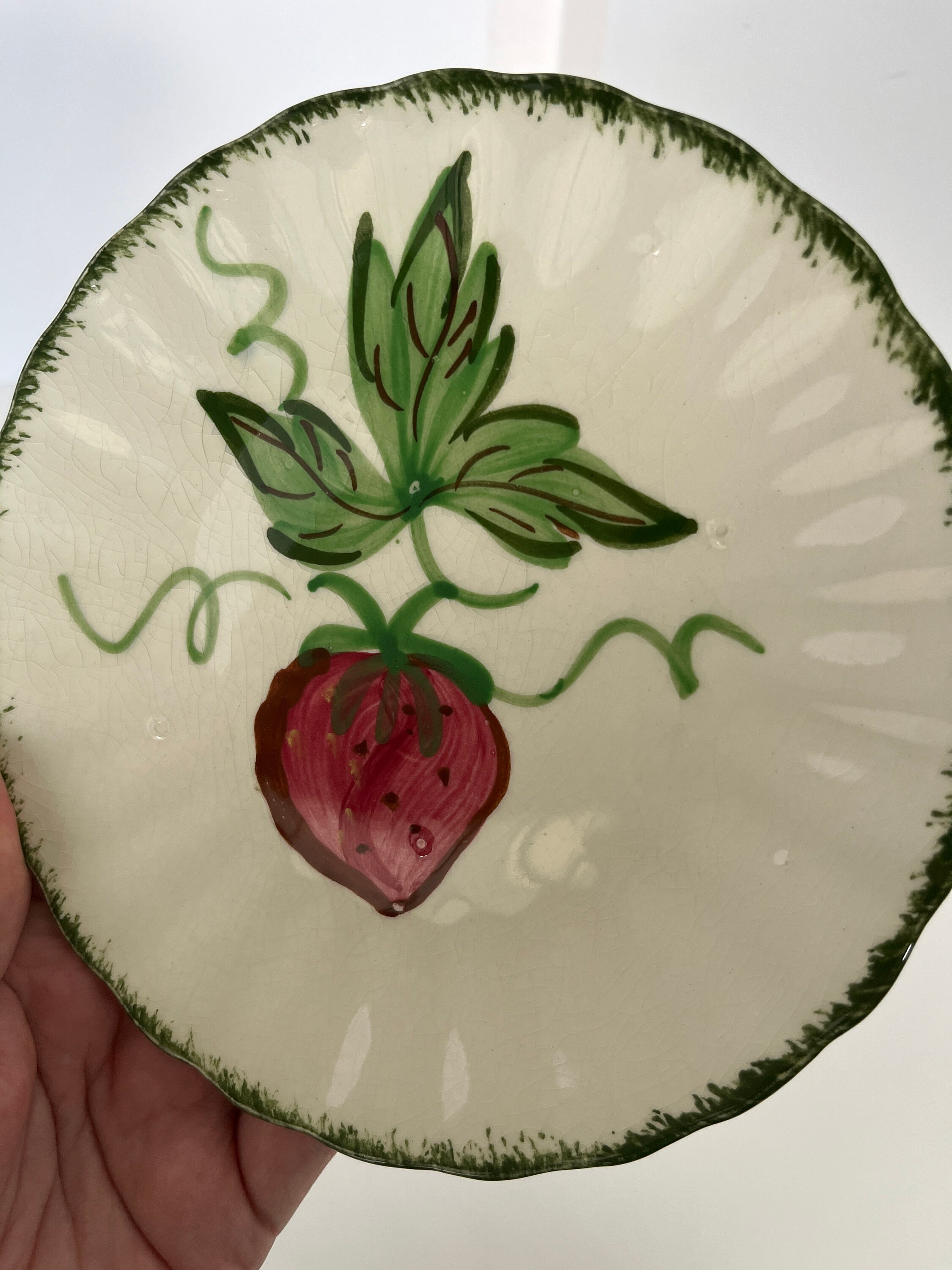 Vintage Blue Ridge Southern Potteries Wild Strawberry Hand Painted 6 ...
