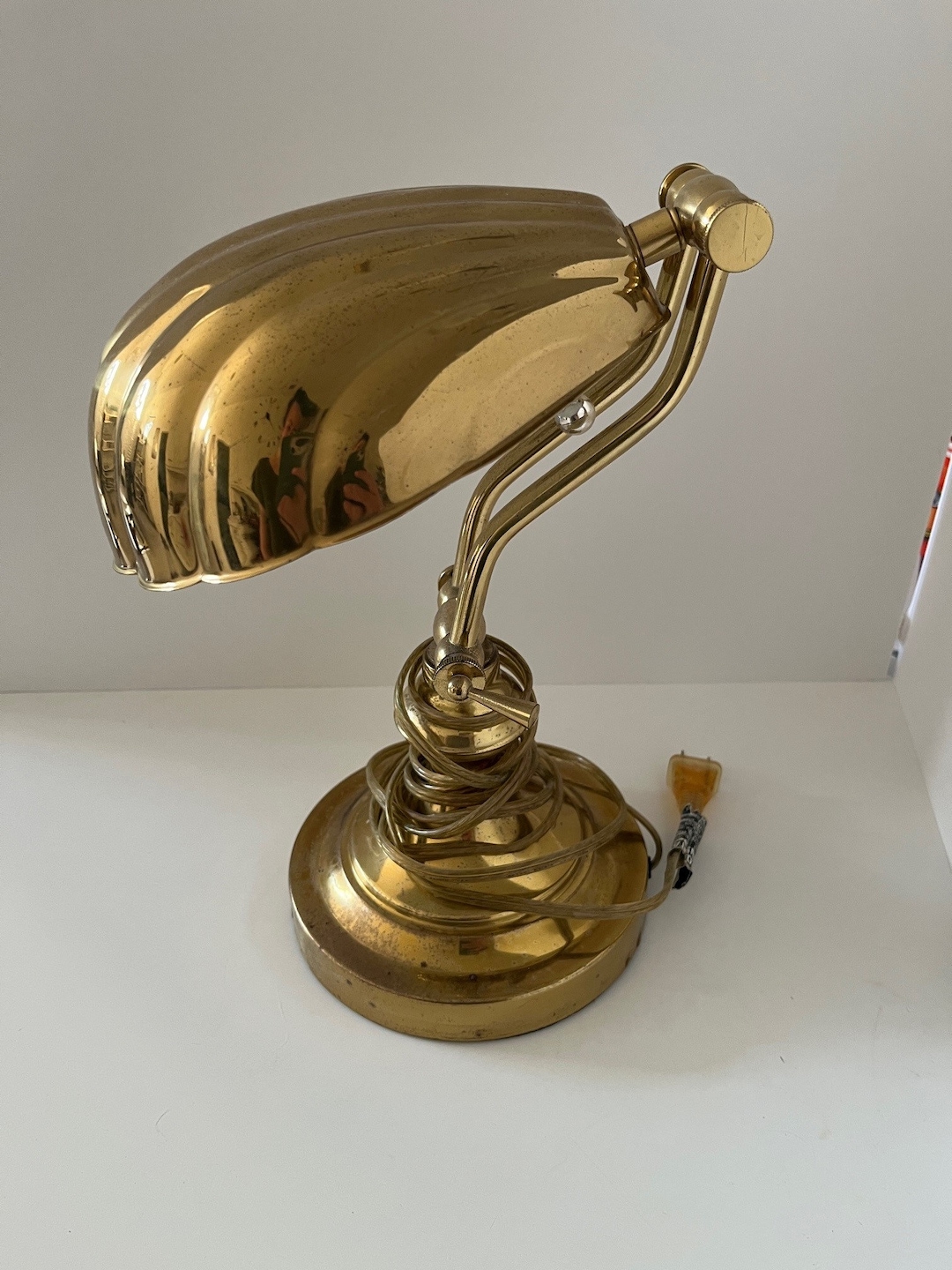 Vintage Brass Clam Shell Desk Lamp, MCM Mid Century Modern, Desk Lamp ...