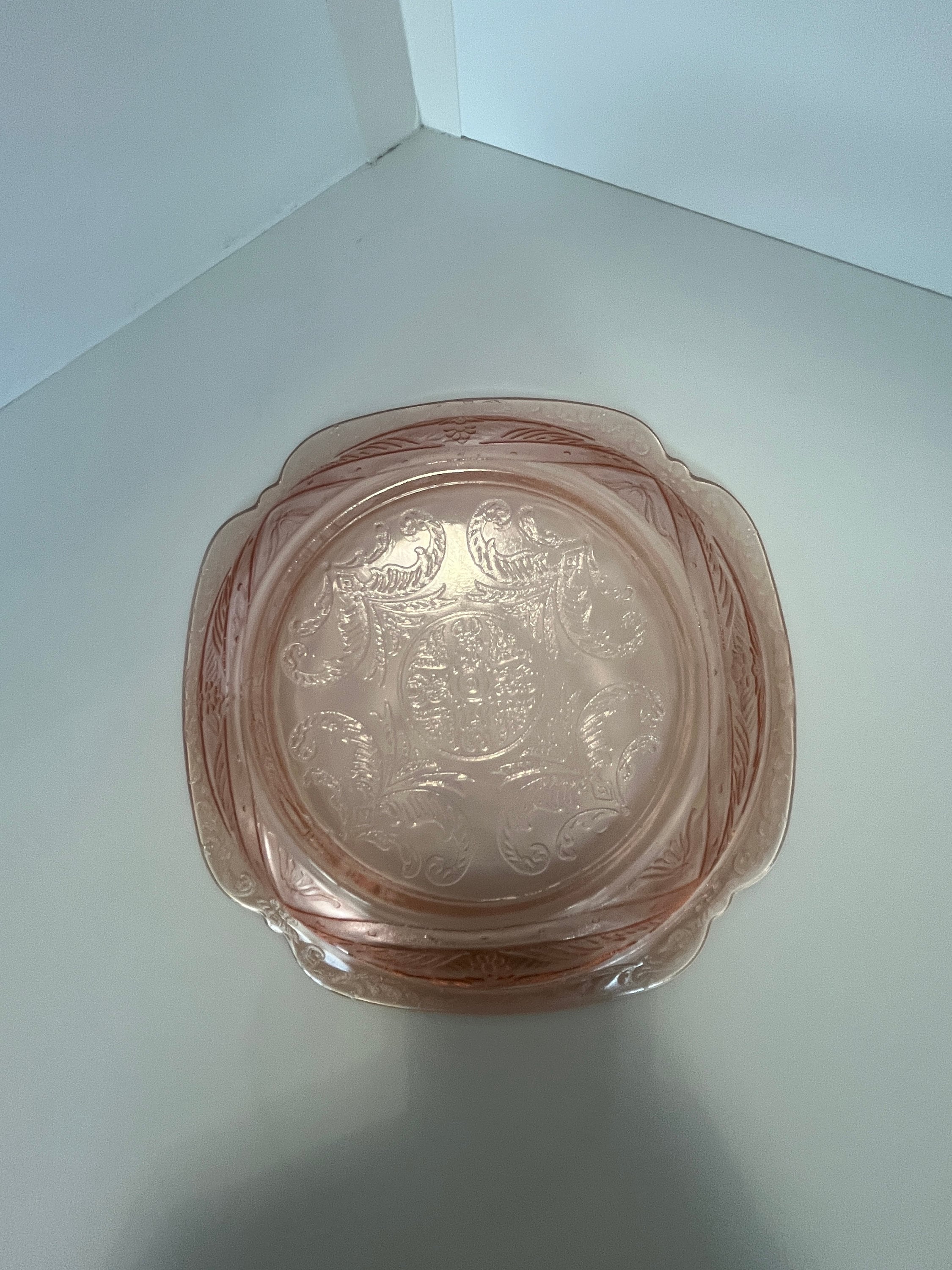 Large and Deep Pink Depression Glass Bowl in the Madrid Pattern by ...