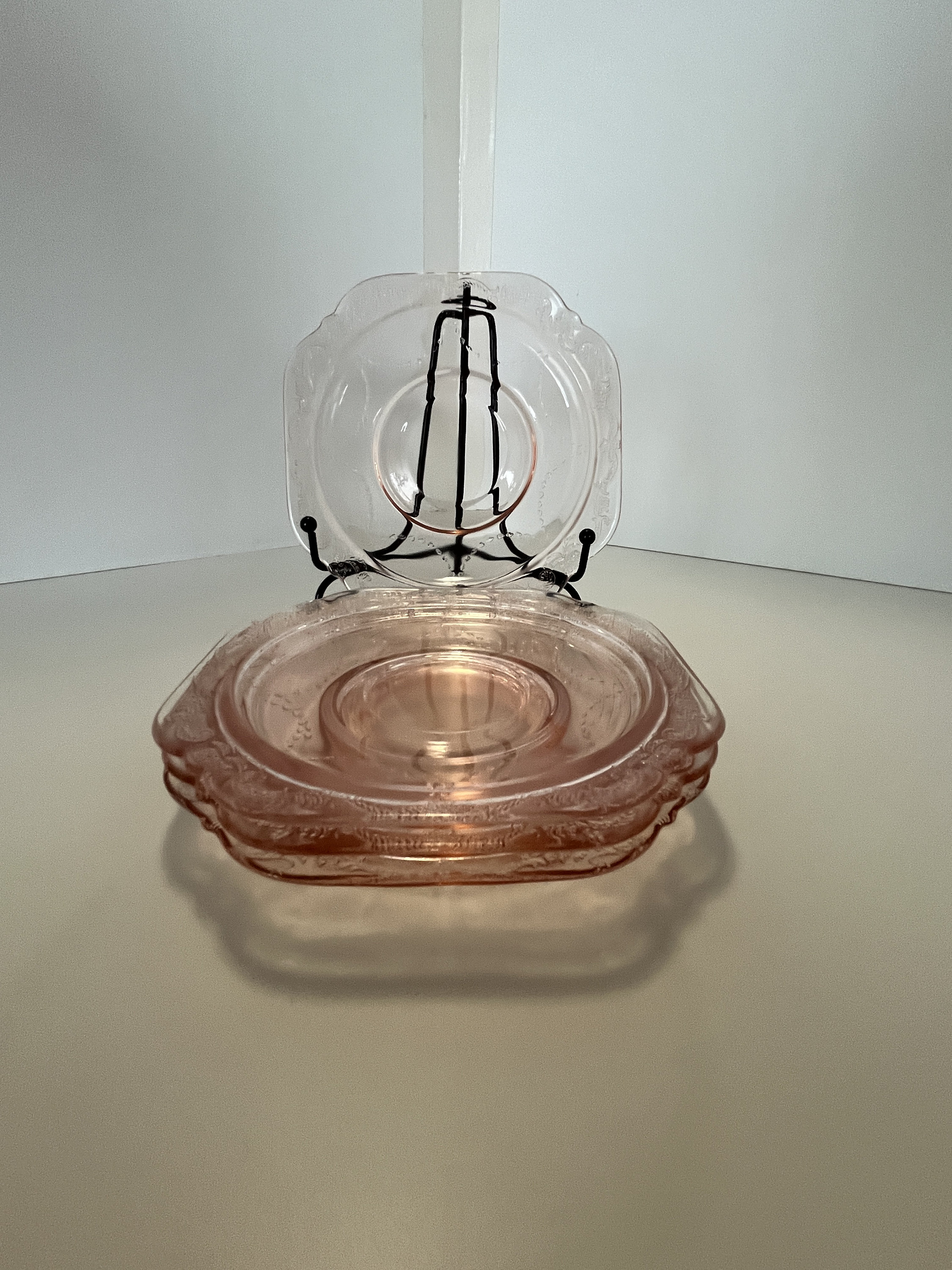 Set of 4/recollection Pink Saucer Plates by Indiana Glass/madrid Pink ...