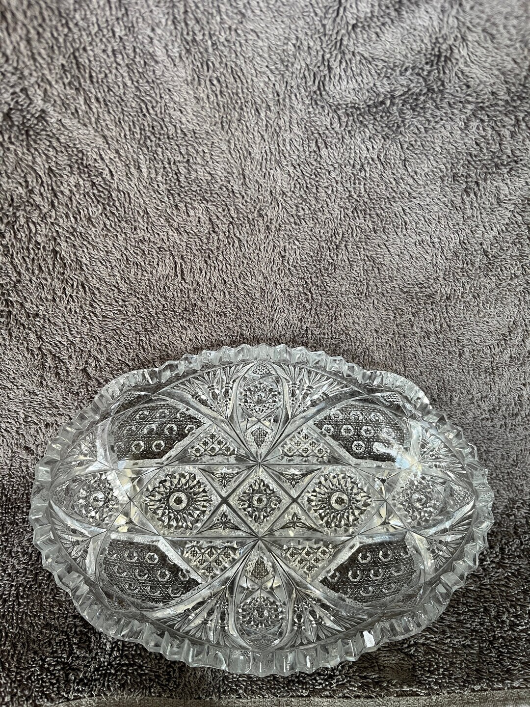 Vintage Imperial Glass Co Nucut Pressed Glass Oval Bowl/pickle, Relish ...