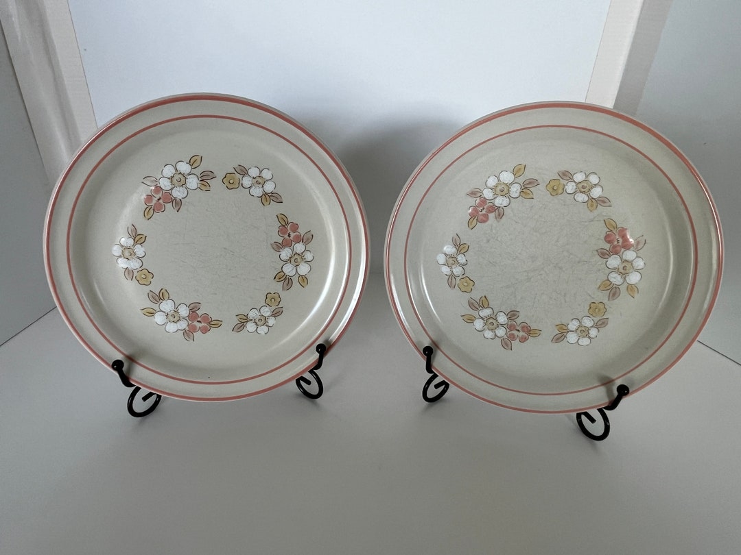 Set of 2 Chantilly Hand Decorated Stoneware Salad Plates by Hearthside ...