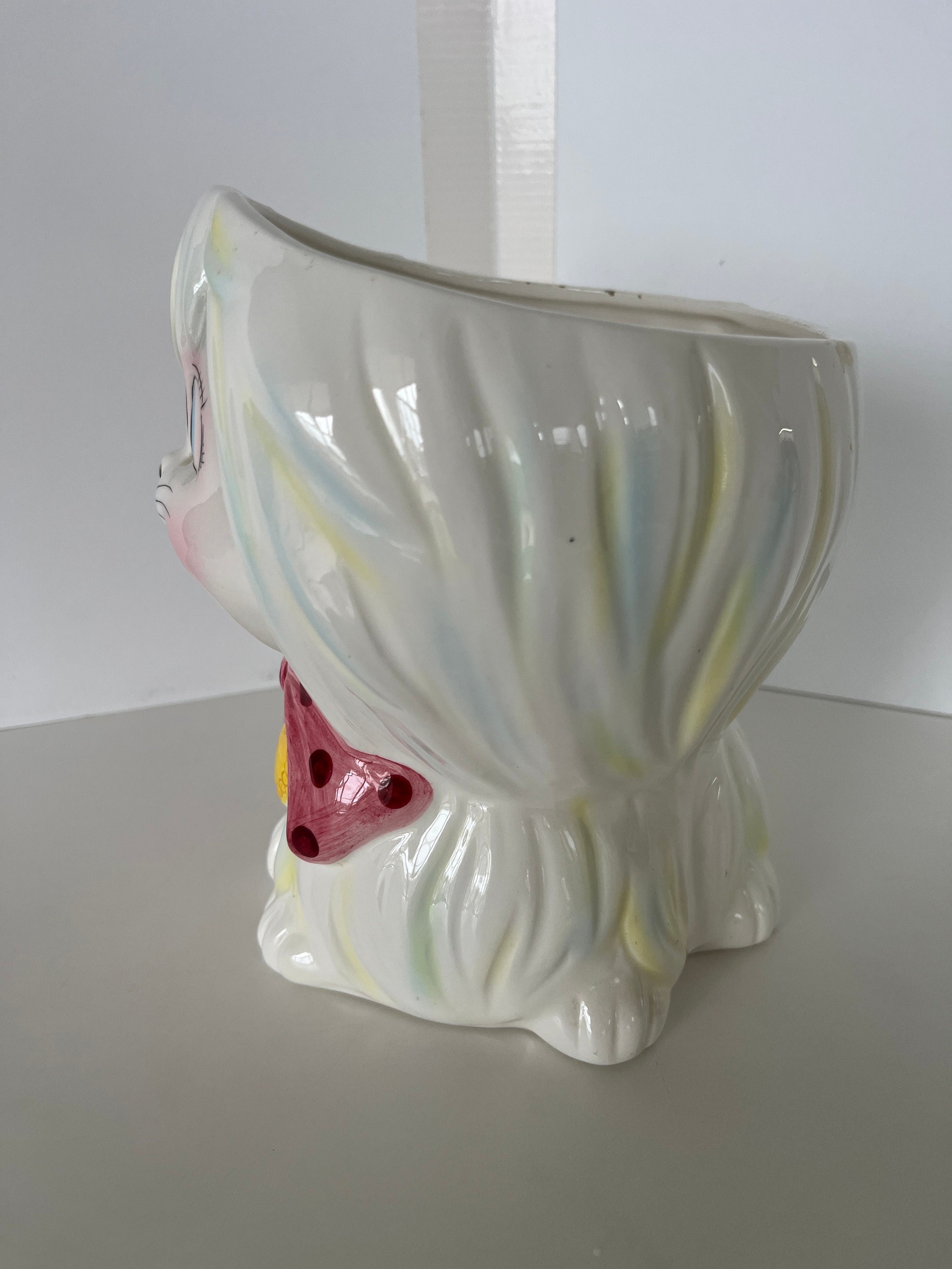 Vintage RARE LEFTON Pink Bow Mr. Toodles Cookie Jar No Lid/3236/1960s ...