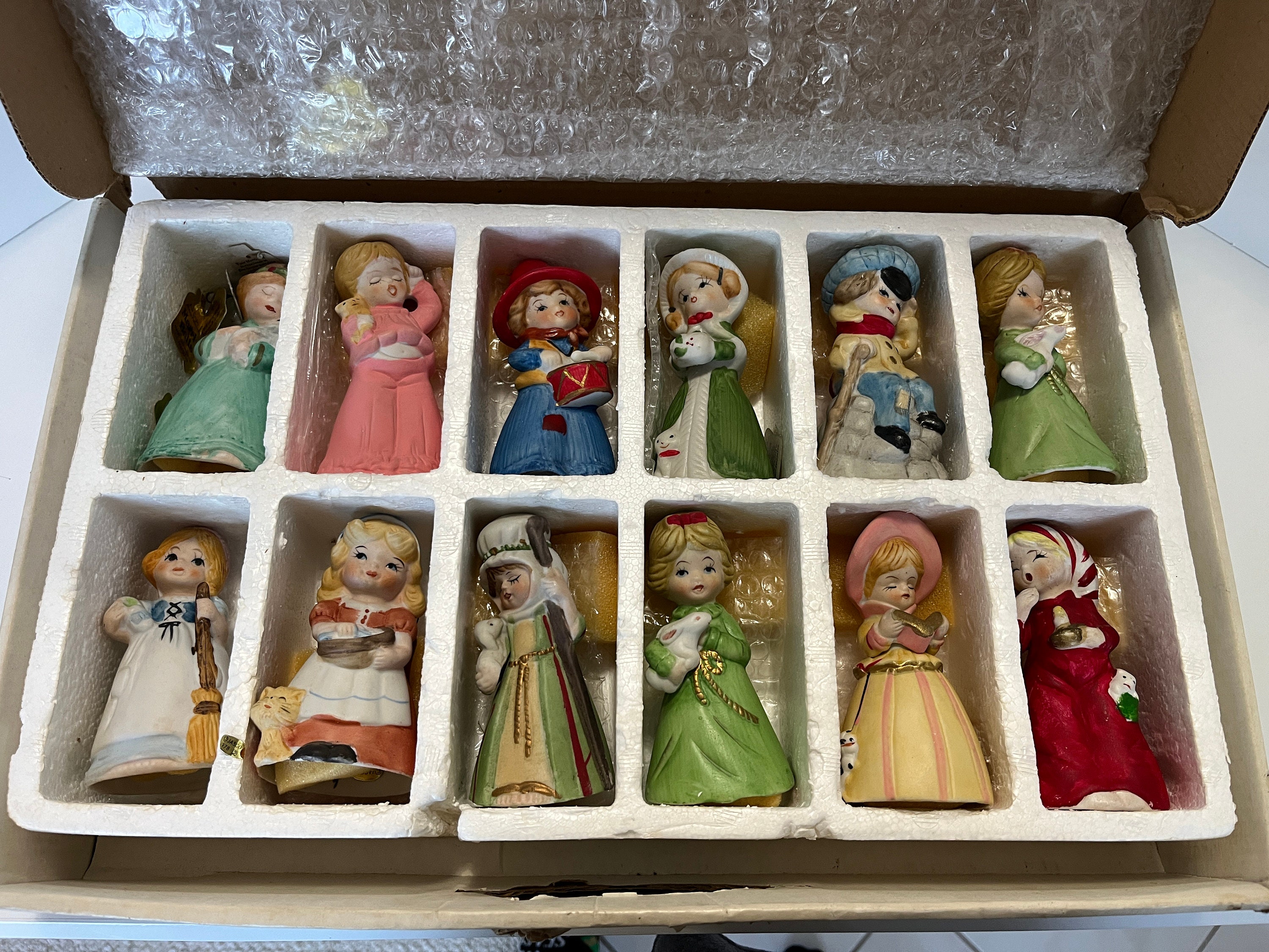 Merri-bells Porcelain Figurine Bells in Original Box by Jasco/1970s ...