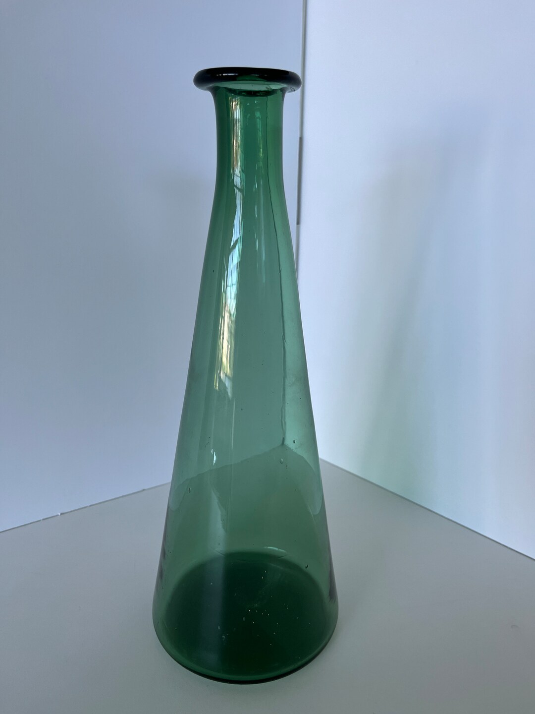 Empoli Glass Inspired Vintage Green Glass Decanter Bottle/1 Ft Tall/no ...