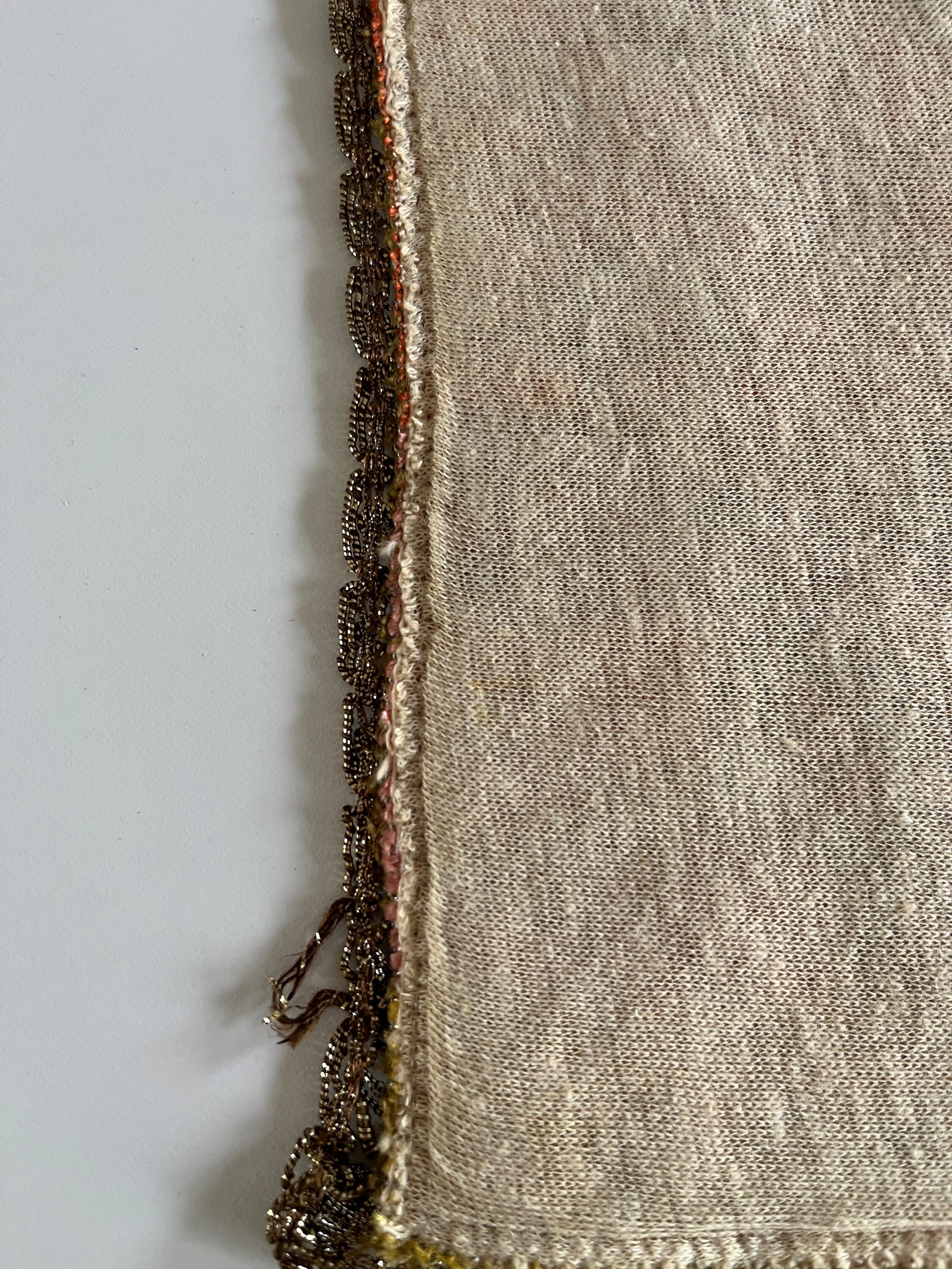 Vintage Velvet Flower Brocade Table Linen Metallic Edge/1970s Dresser ...