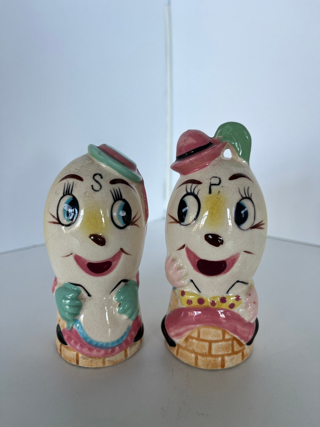 Vintage Humpty Dumpty Salt and Pepper Shakers/kitschy/mcm/enesco Mr ...
