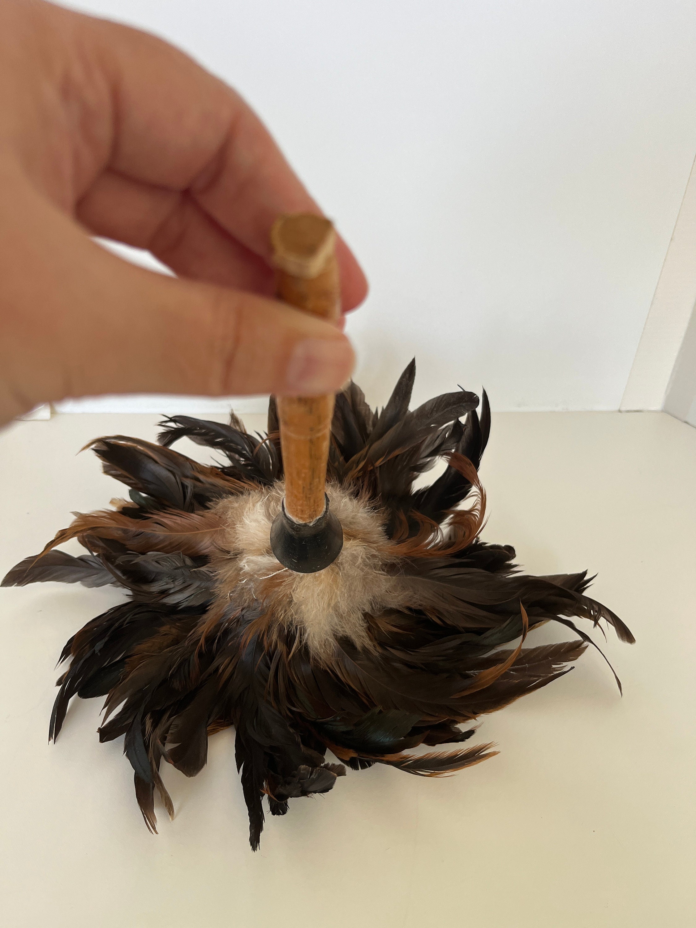 Vintage Victorian Ostrich Feather Duster With Wood Handle/dust Cleaner ...