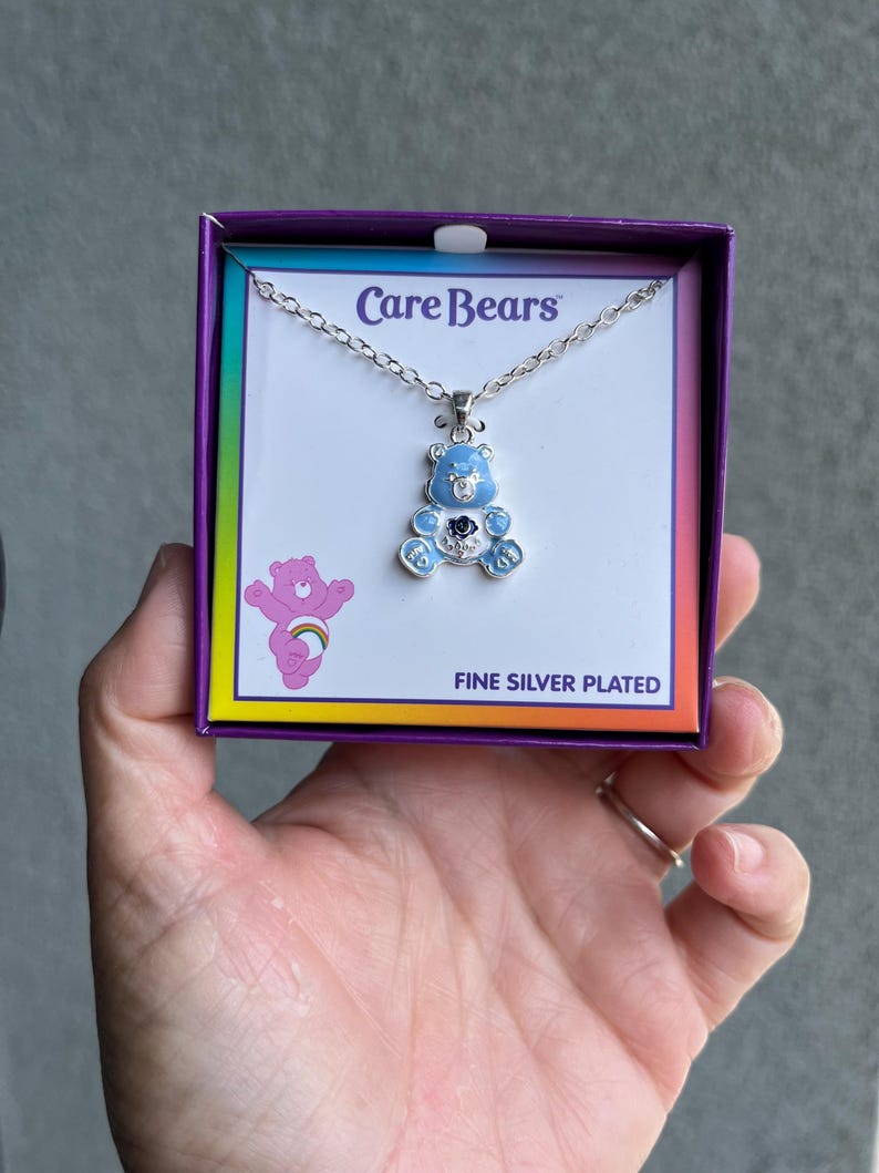 Care Bears Silver Plated Grumpy Bear Necklace Cute Gift for Her Care Bears Jewelry - Etsy