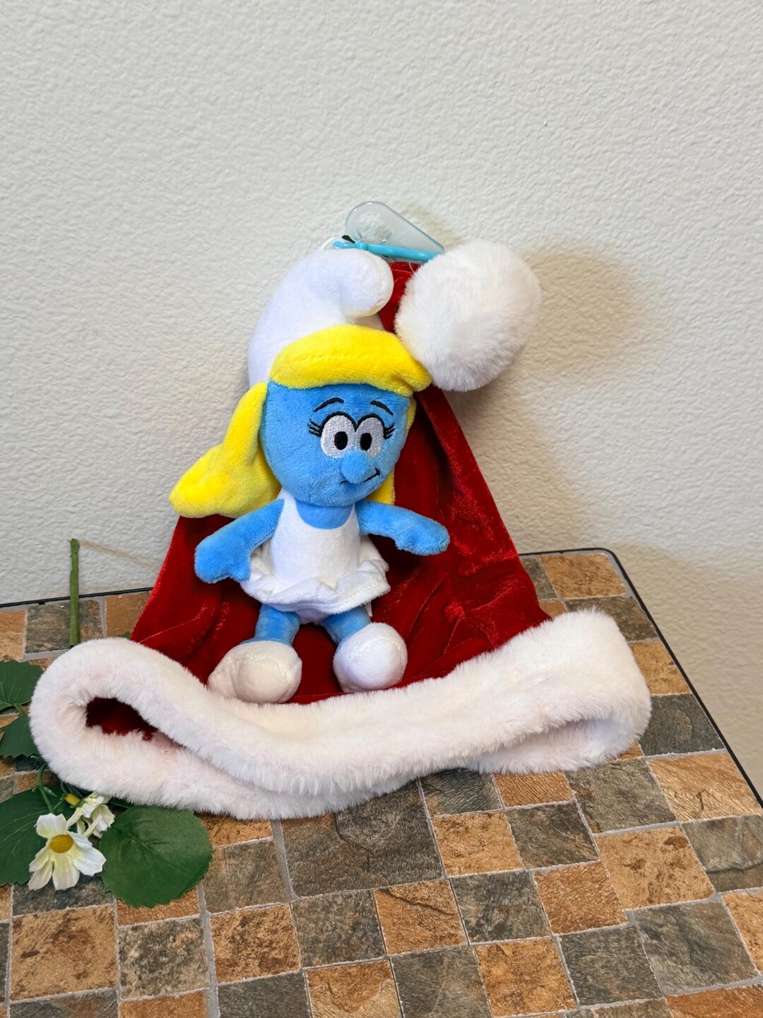 The Smurfs Smurfette Plush Keychain and Santa Hat Toy Set - Etsy