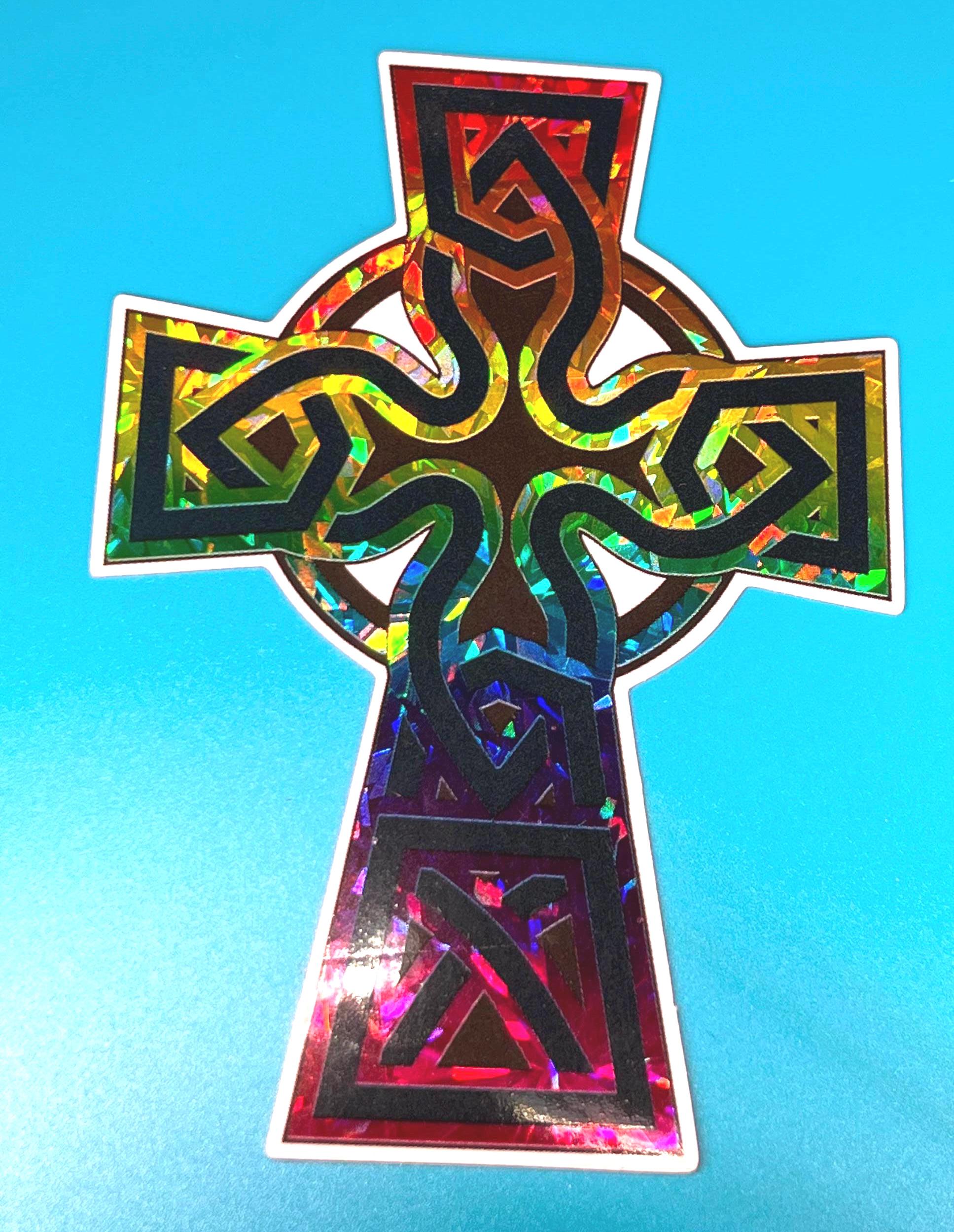 Vintage Sticker Cross Prismatic Vending Machine Cross Sticker From the ...