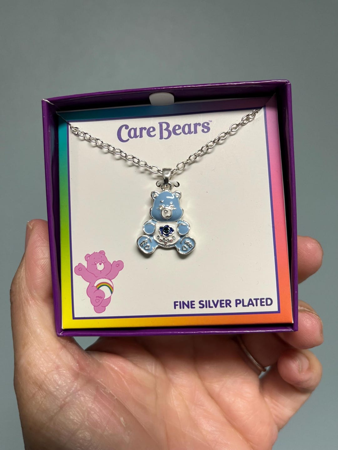 Care Bears Silver Plated Grumpy Bear Necklace Cute Gift for Her Care Bears Jewelry - Etsy