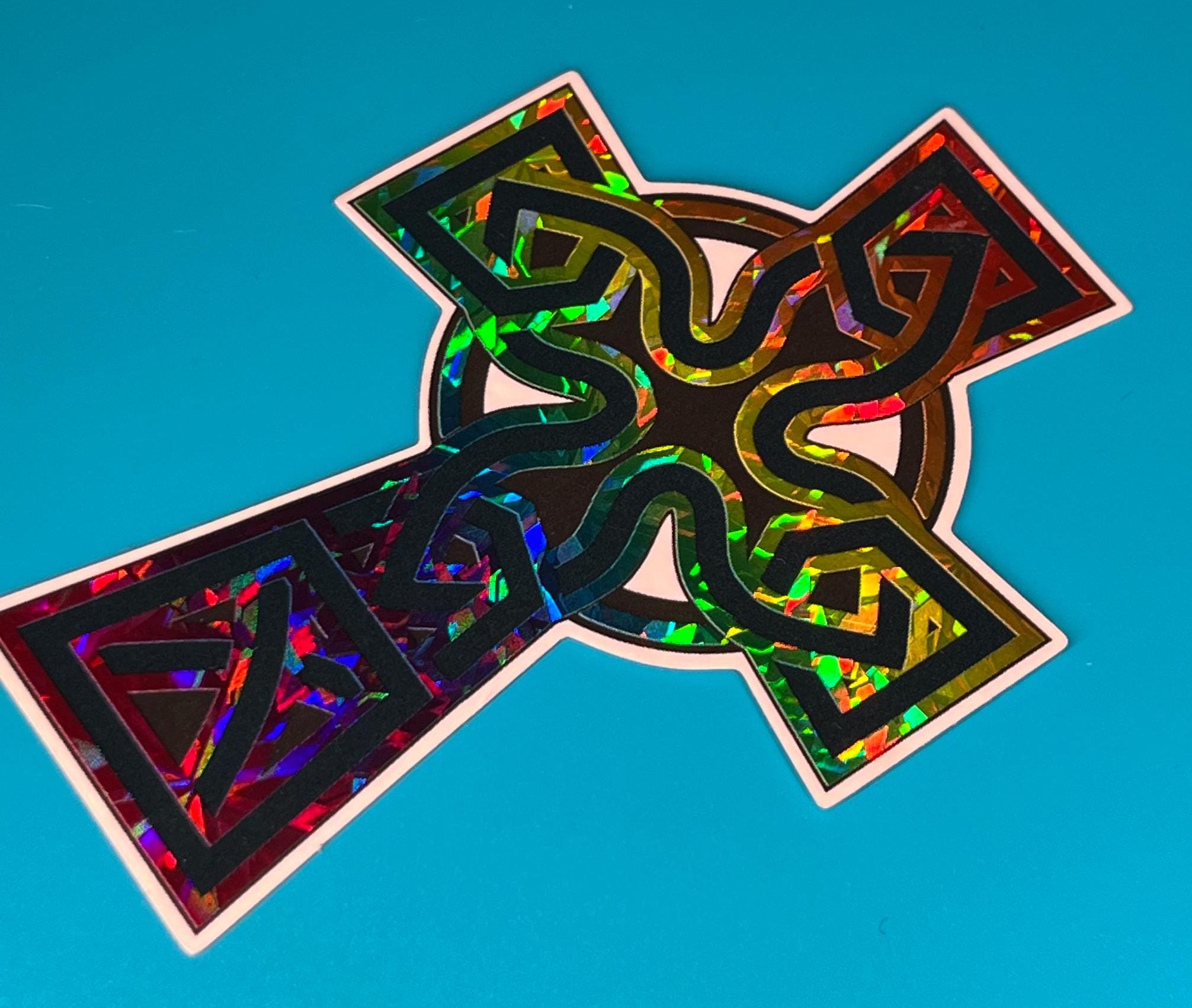 Vintage Sticker Cross Prismatic Vending Machine Cross Sticker From the ...