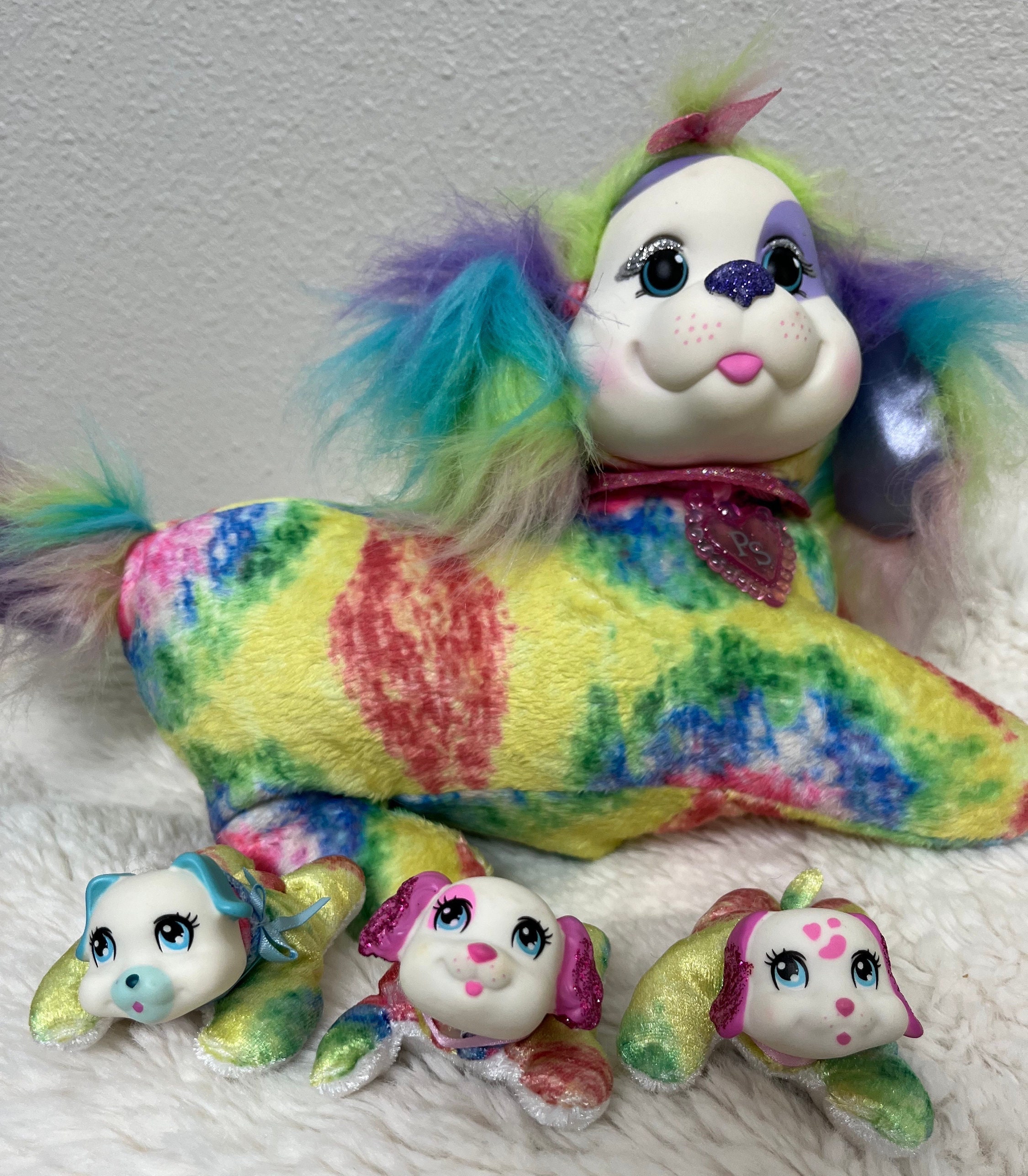 Puppy Surprise Stormy and Her Babies Tye Dye Plush Dog With 3 Babies - Etsy