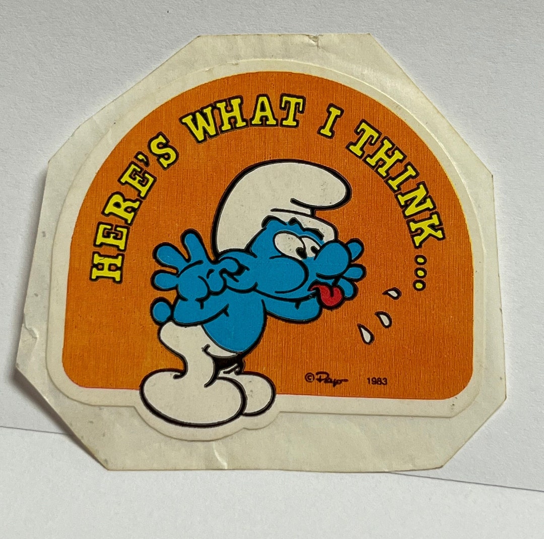 Smurf Sticker Vintage Smurf Stickers Cute Sticker 1980’s - Etsy