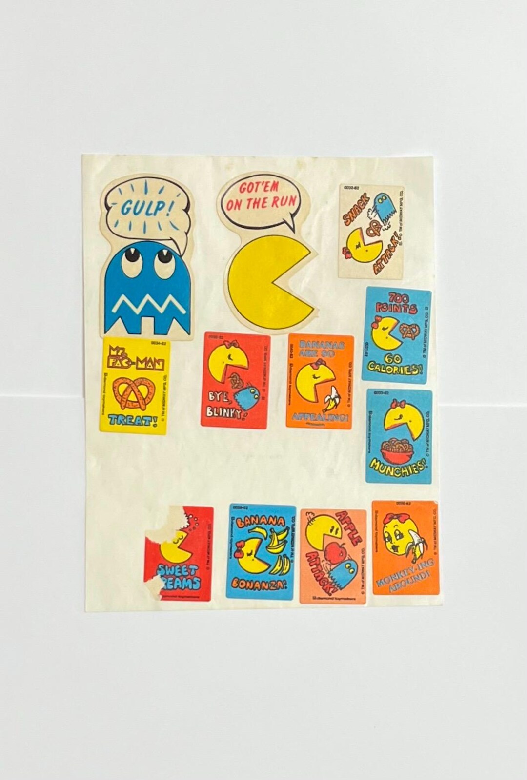 PAC Man Vintage Scratch and Sniff Stickers Rare-80's Used - Etsy