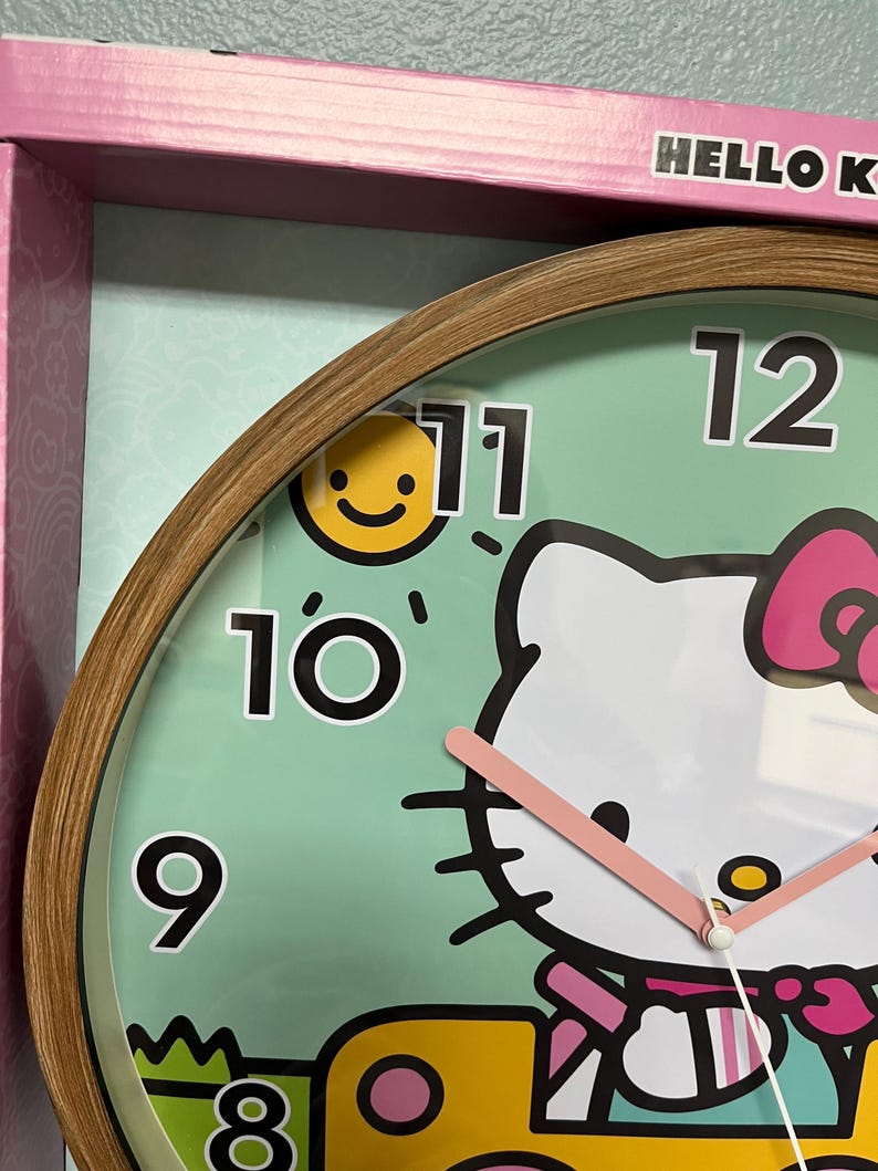 Hello Kitty Wall Clock, 20" Sanrio Wood-toned Clock - Etsy