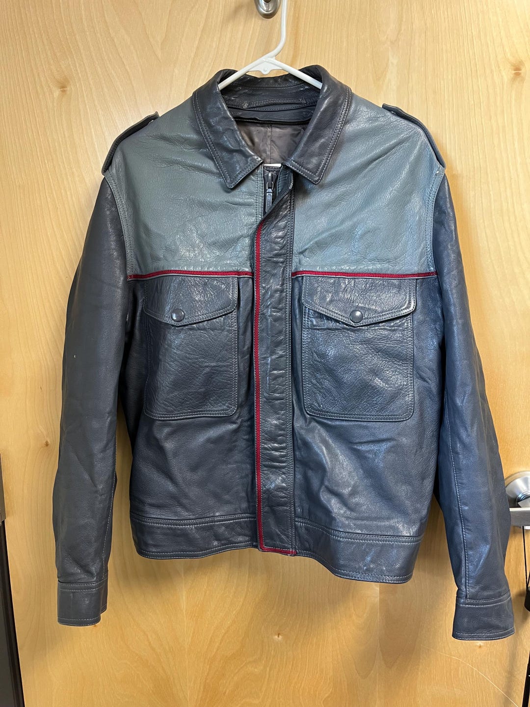 Vintage French Military Leather Jacket Men’s F Putin 1630 - Etsy