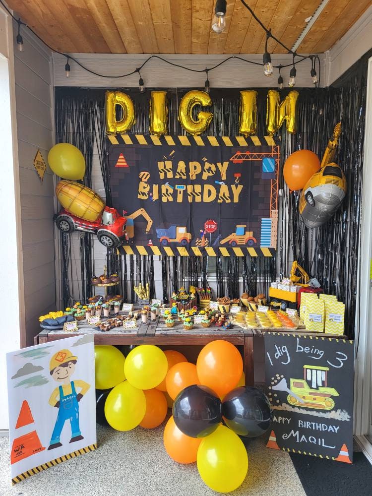 Digger Fondant Cake Topper, Excavator Topper, Dump Truck Topper ...