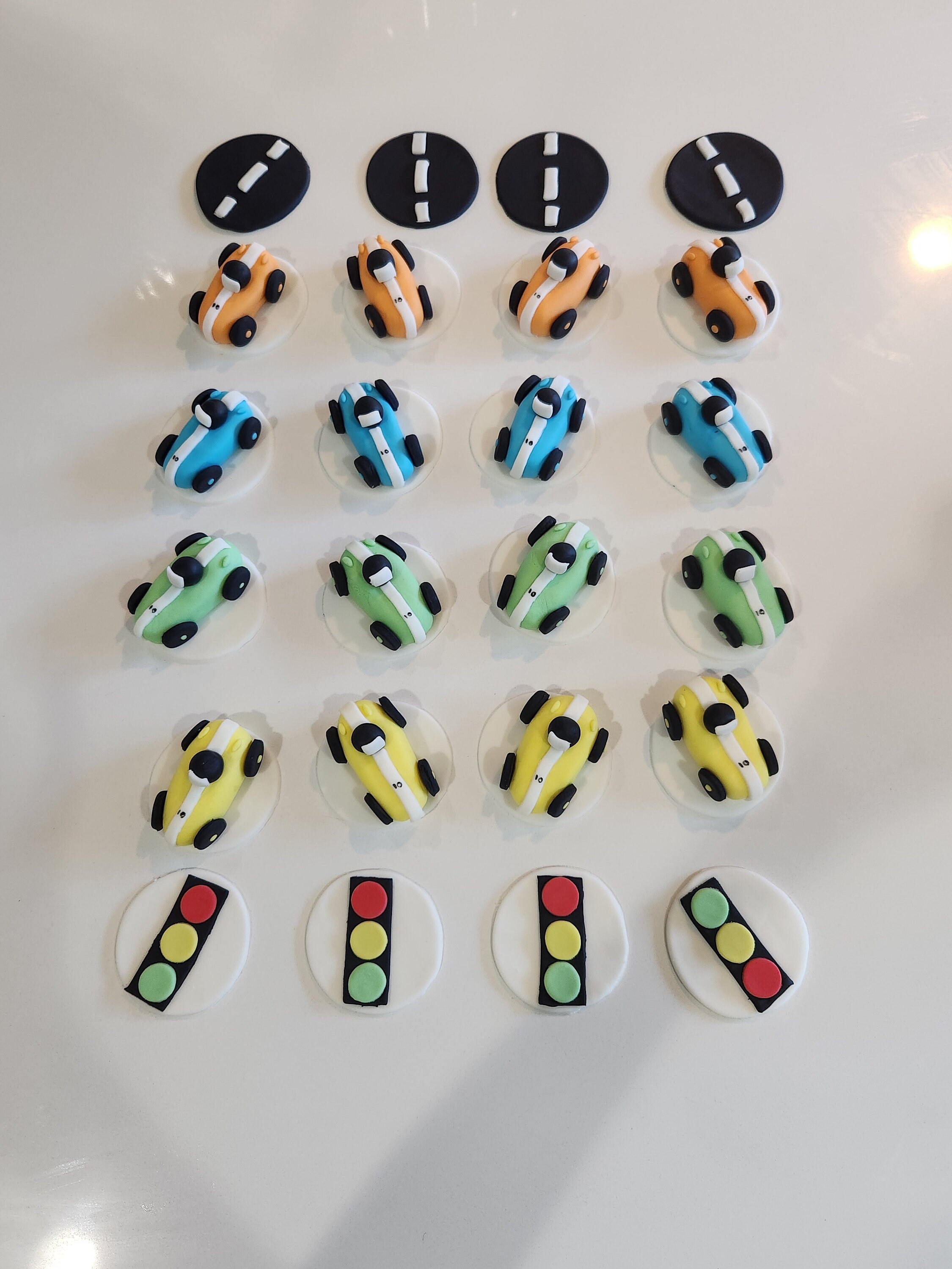 Race Car Theme Fondant Cupcake Toppers, Race Car Birthday, Ready Set Go ...