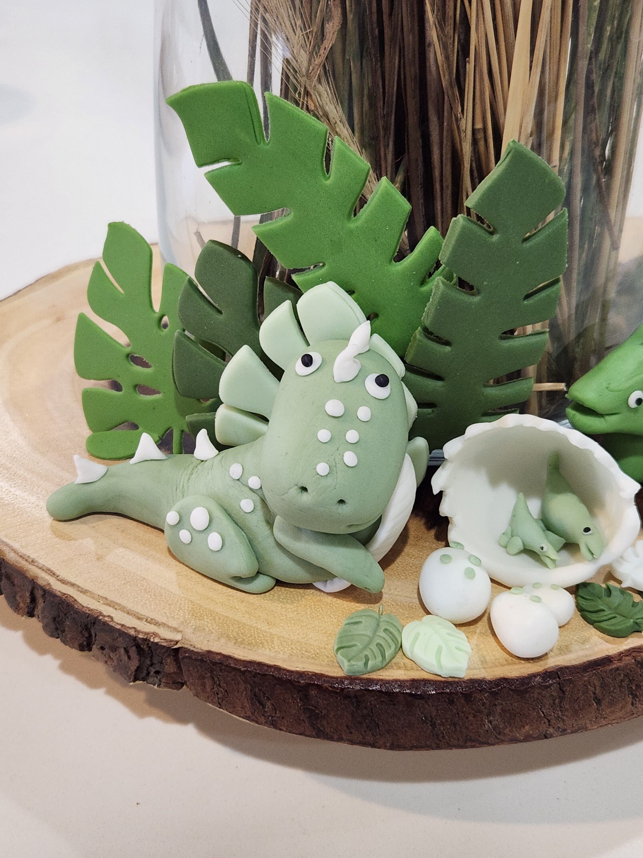 Dinosaur Fondant Cake Topper, Dino Fondant Cake Topper, Dinosaur Themed ...