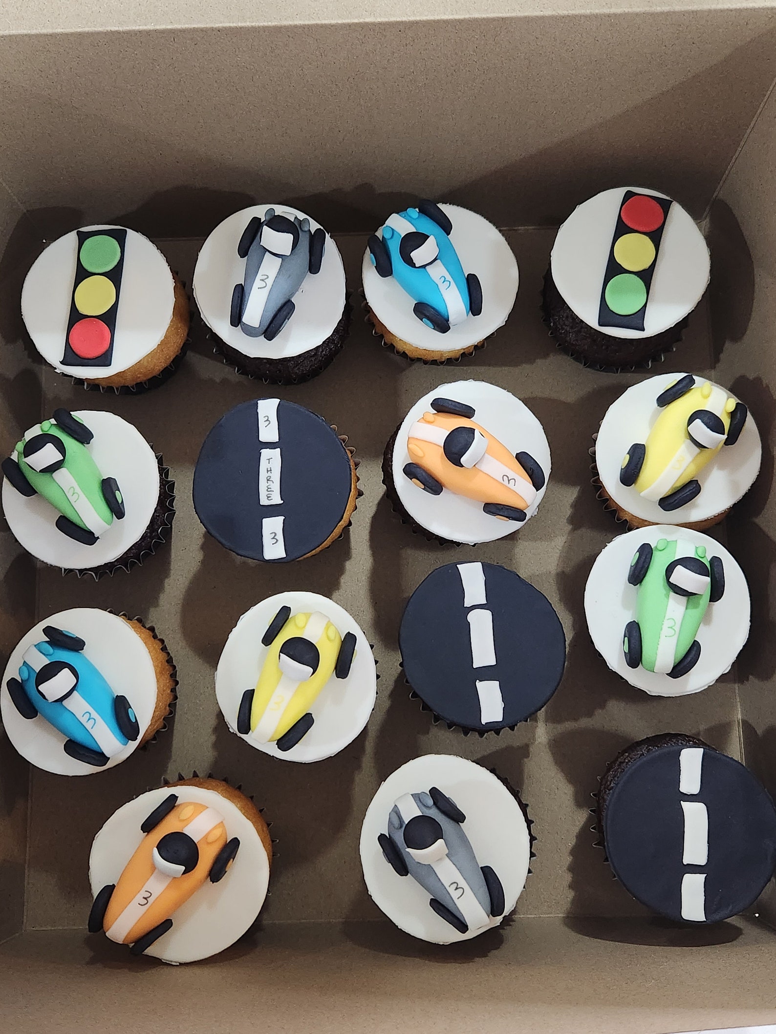 Race Car Theme Fondant Cupcake Toppers, Race Car Birthday, Ready Set Go ...