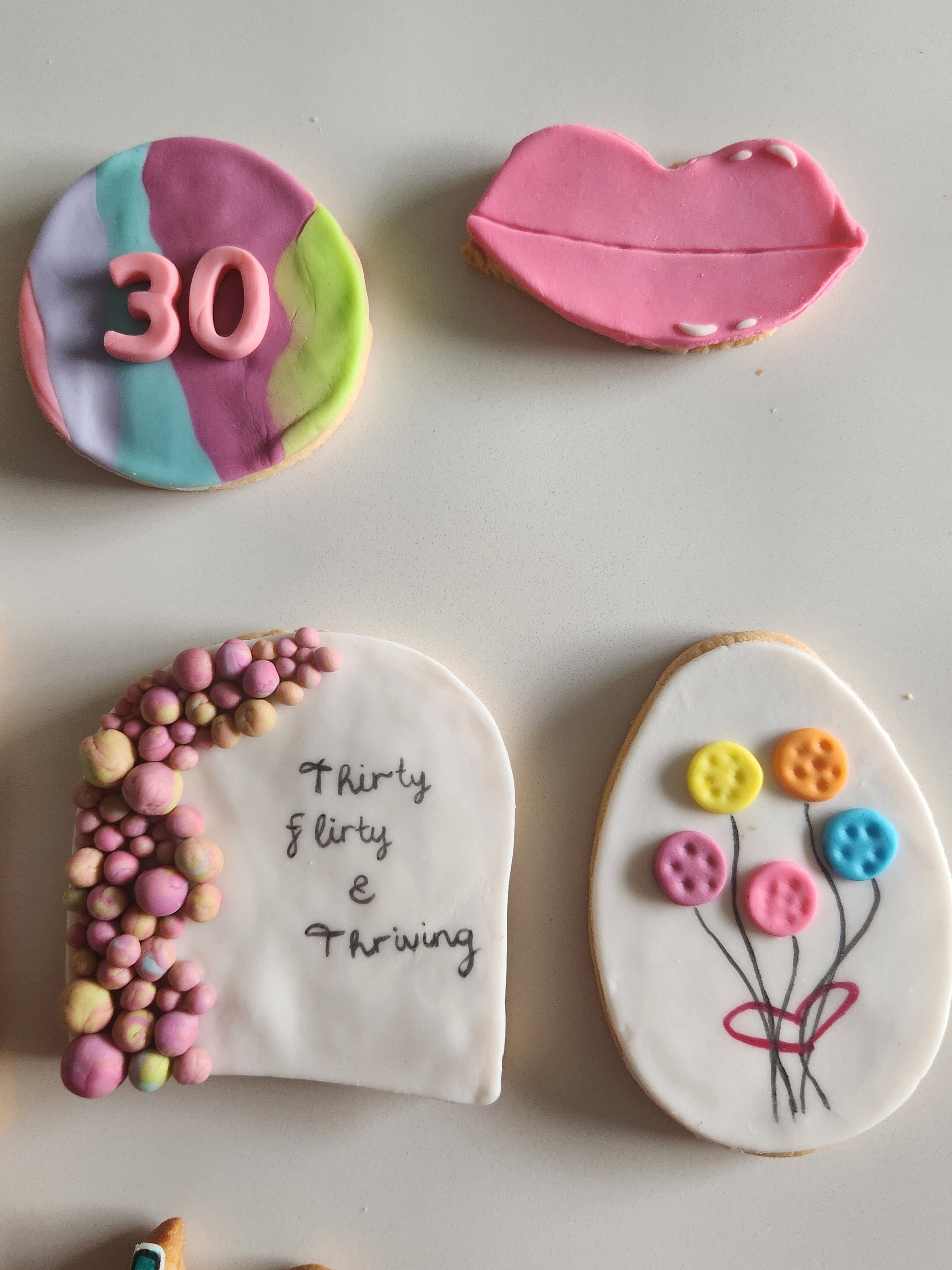 Custom 30th Birthday Sugar Cookies, Thirty Flirty and Thriving Cookies ...