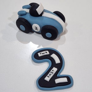 Race Car Theme Fondant Cupcake Toppers, Race Car Birthday, Ready Set Go ...