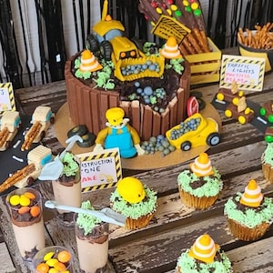 Digger Fondant Cake Topper, Excavator Topper, Dump Truck Topper ...