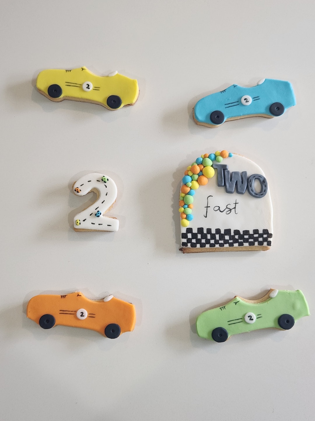 Race Car Fondant Cookies, Race Car Birthday, Ready Set Go Toppers ...