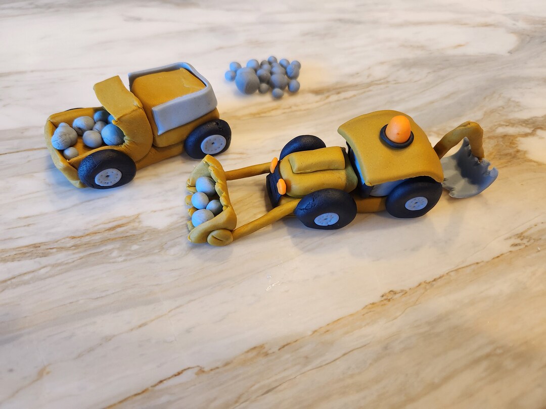 Digger Fondant Cake Toppers. Excavator Fondant Topper, Dumptruck ...