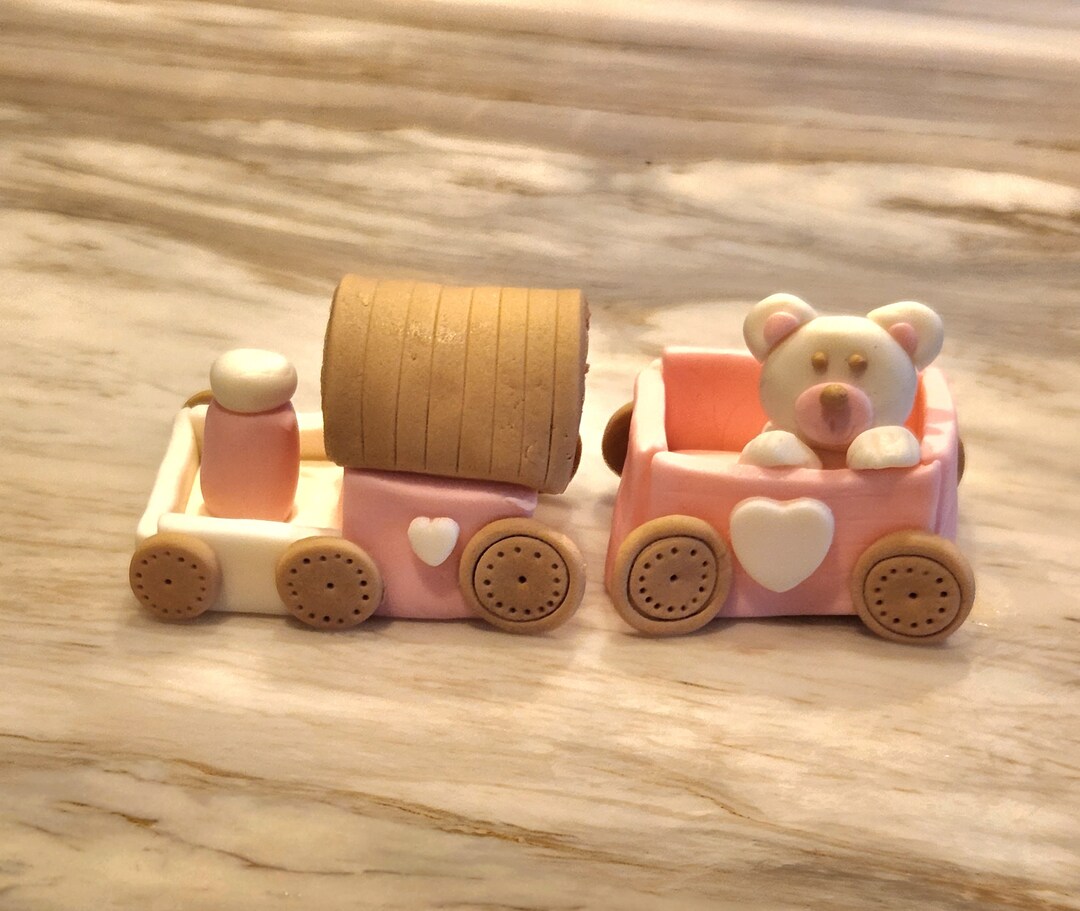 Fondant Train Cake Topper, Train Baptism Cake Decoration, Fondant ...