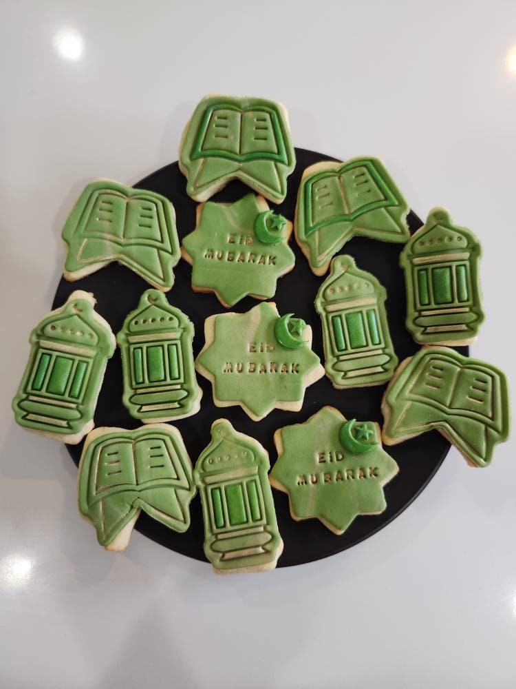 Custom Eid Fondant Cookies, Ramadan Gift, Eid Gift, Eid Cookies ...