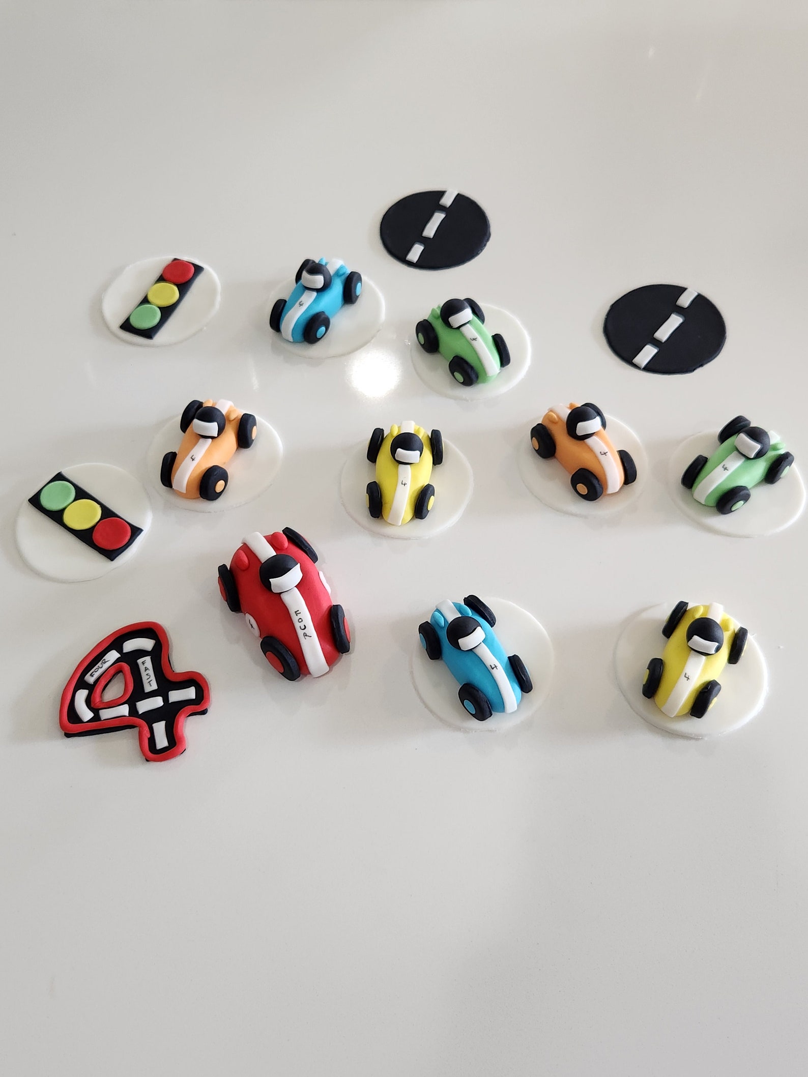 Race Car Theme Fondant Cupcake Toppers Race Car Birthday - Etsy