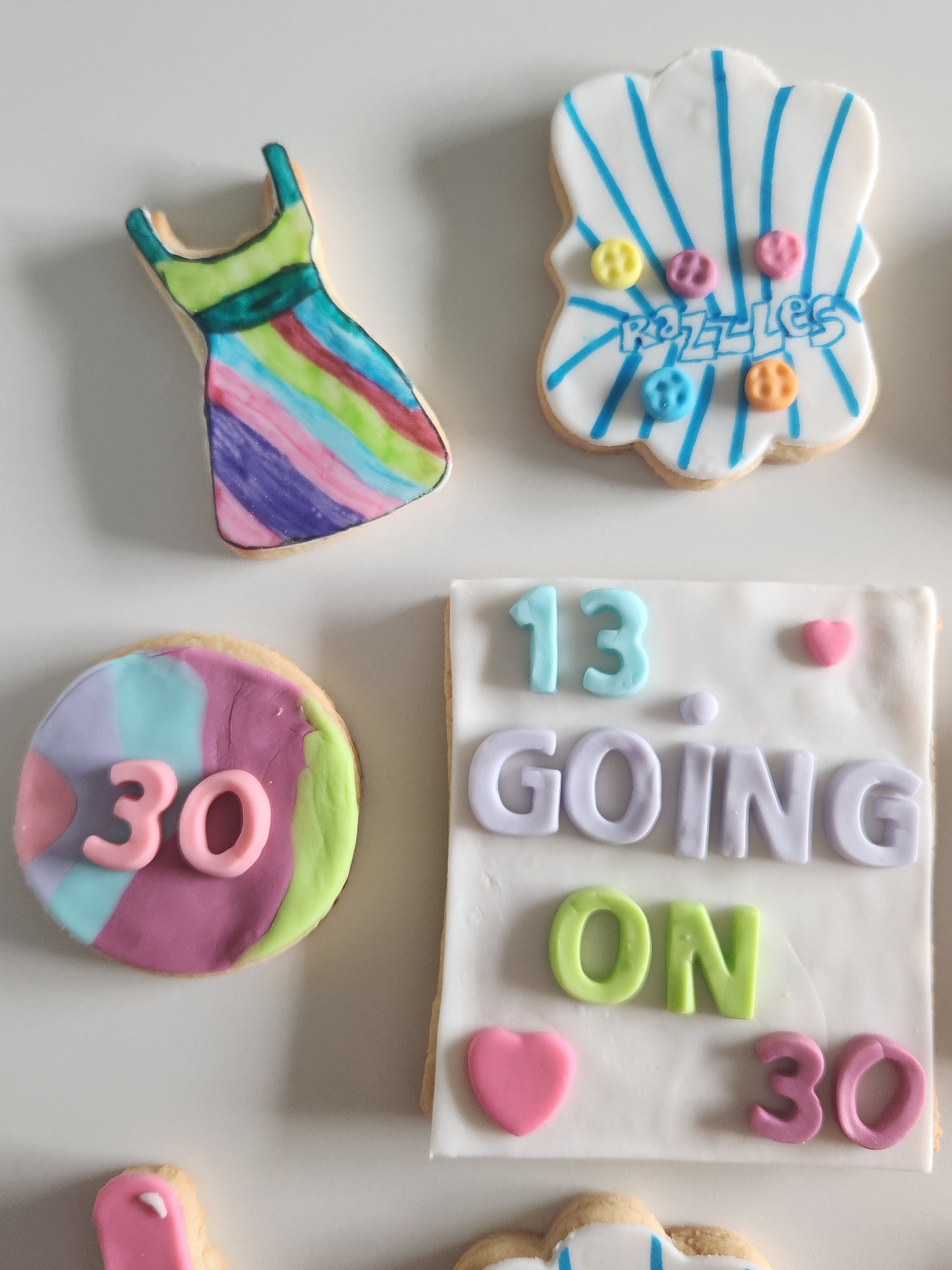 Custom 30th Birthday Sugar Cookies, Thirty Flirty and Thriving Cookies ...