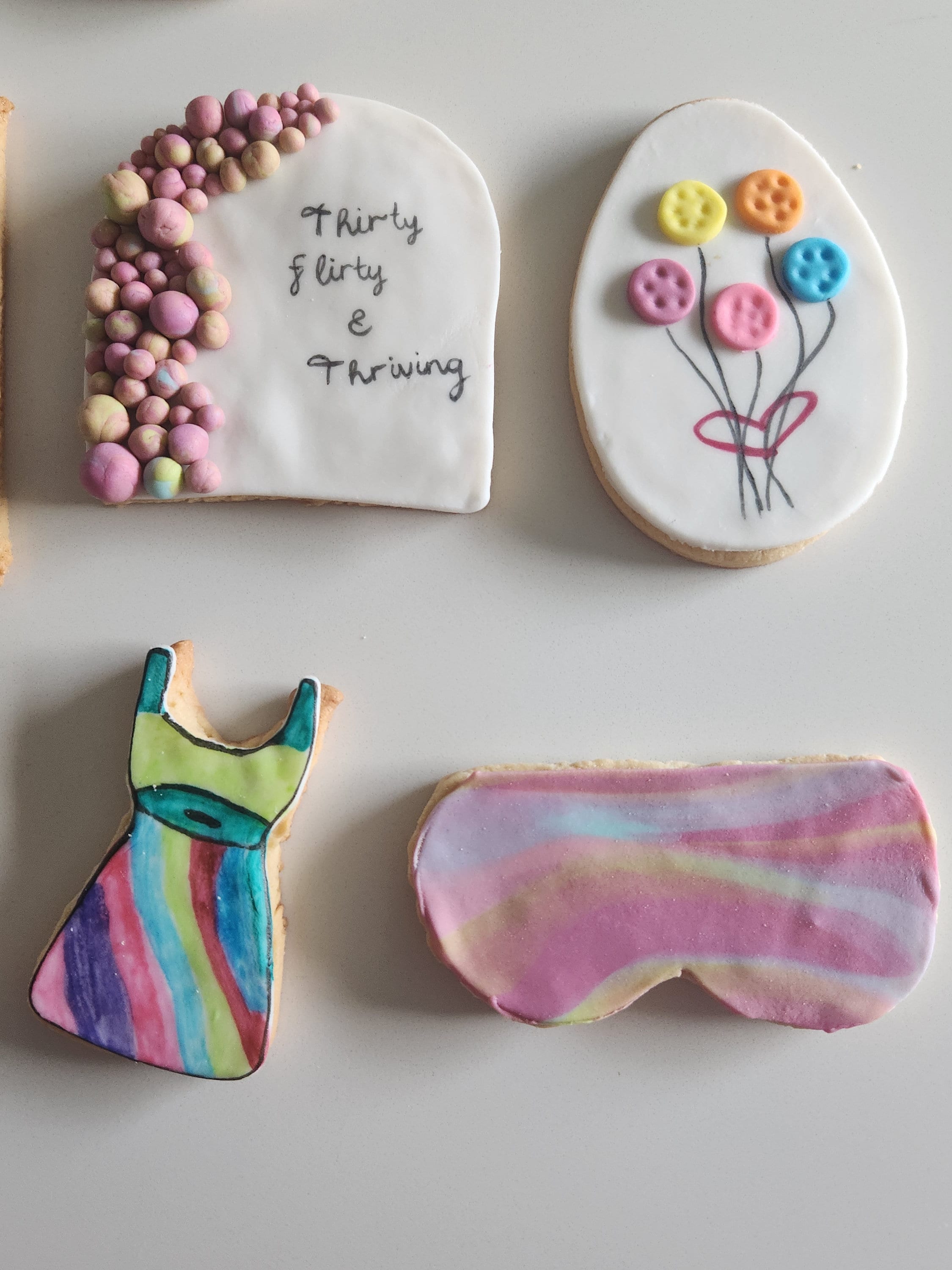 Custom 30th Birthday Sugar Cookies, Thirty Flirty and Thriving Cookies ...