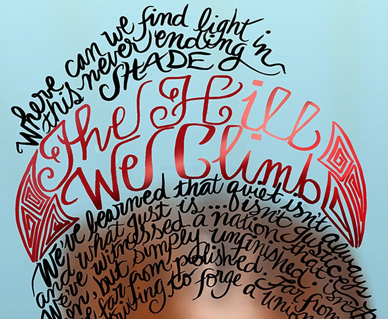 Amanda Gorman Portrait Quotes the Hill We Climb Canvas Be the - Etsy