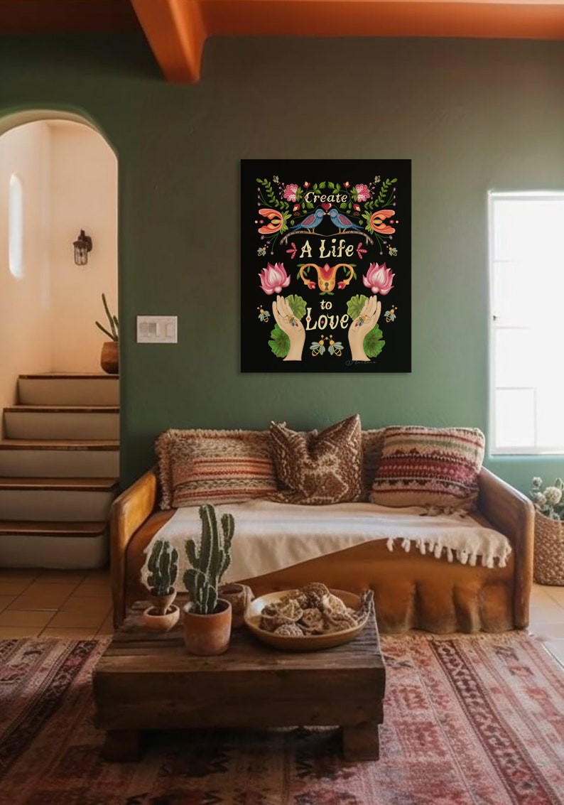 Inspiring Motivational Folk Art Message Print, Modern Wall Art, Artist ...