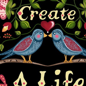 Inspiring Motivational Folk Art Message Print, Modern Wall Art, Artist ...