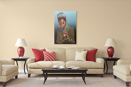Amanda Gorman Portrait Quotes the Hill We Climb Canvas, Be the Light ...