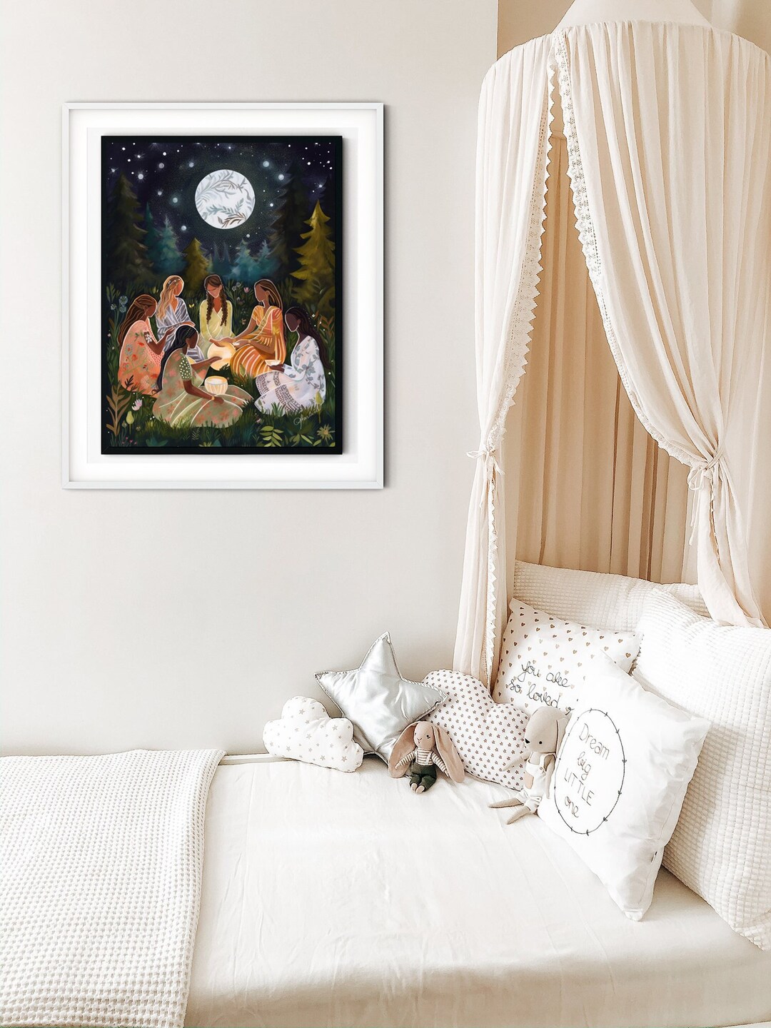 Womanhood Spiritual Moon Art Print, Modern Feminist Wall Art, Diversity ...