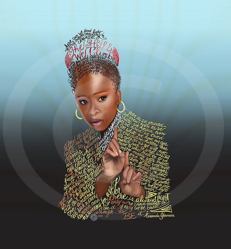 Amanda Gorman Quotes Portrait the Hill We Climb Poem Be the Light Wall ...