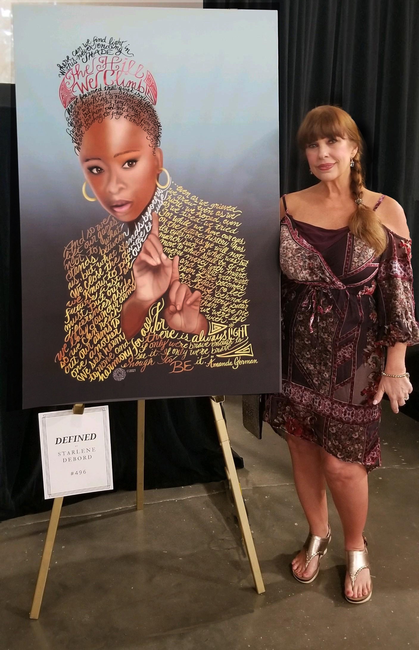 Amanda Gorman Portrait Quotes the Hill We Climb Canvas, Be the Light ...